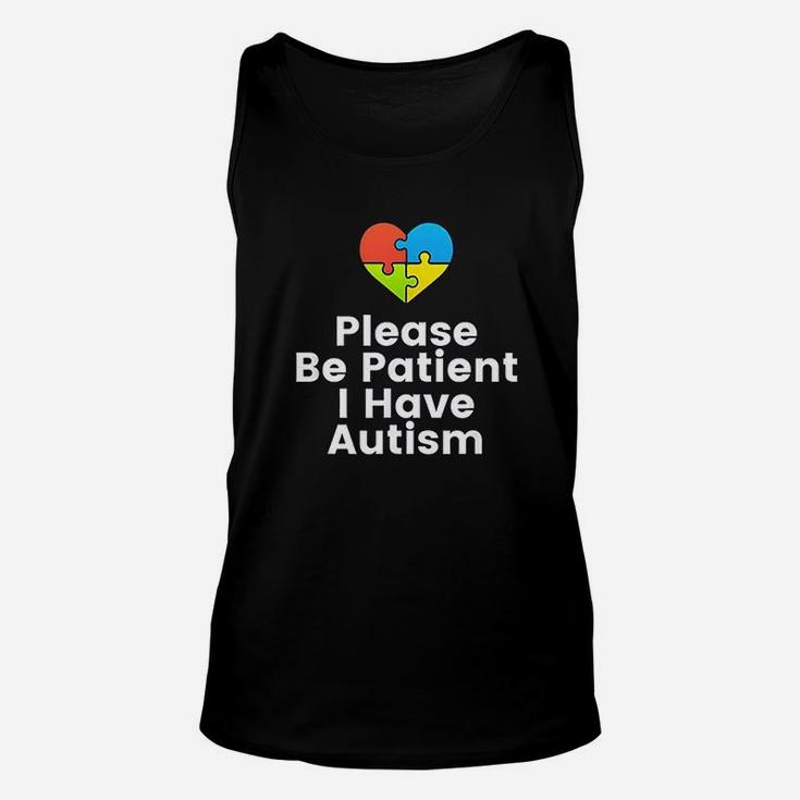 Please Be Patient I Have Autism Autism Puzzle Unisex Tank Top - Seseable