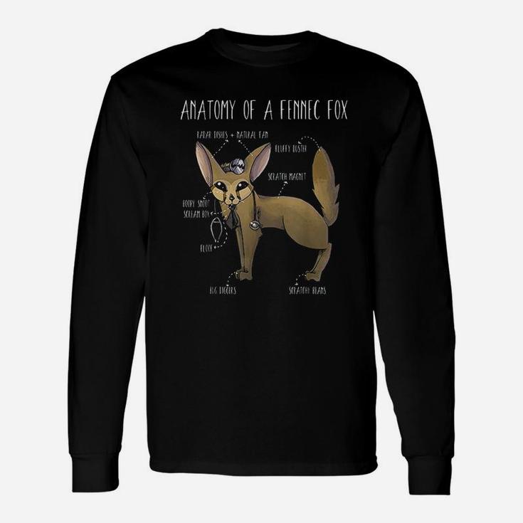 Anatomy Of A Fennec Fox Animal Long Sleeve T-Shirt - Seseable