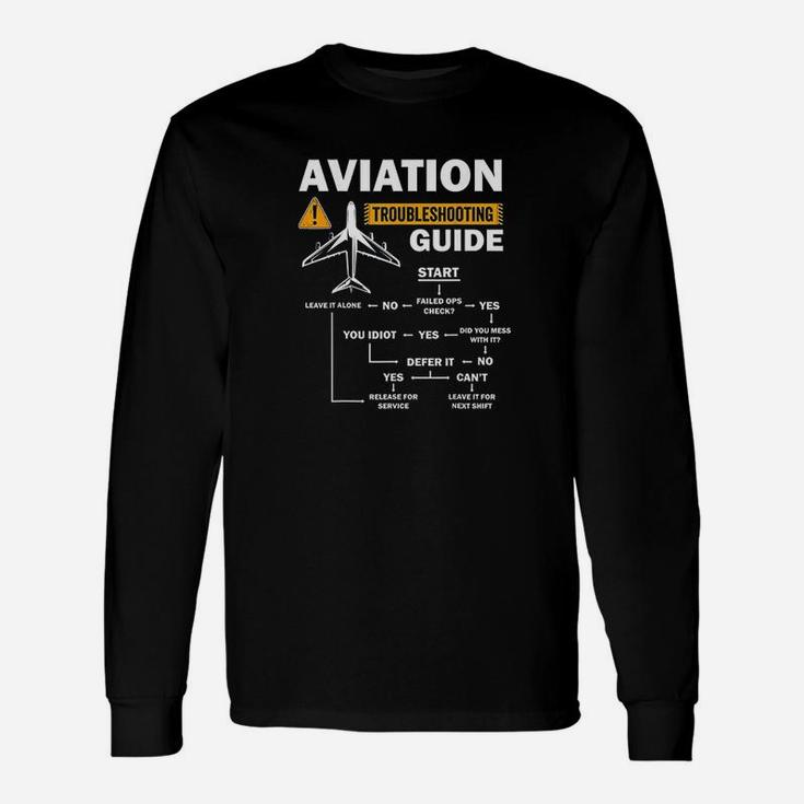 Aviation Troubleshooting Guide For Airplane Pilot Long Sleeve T-Shirt ...