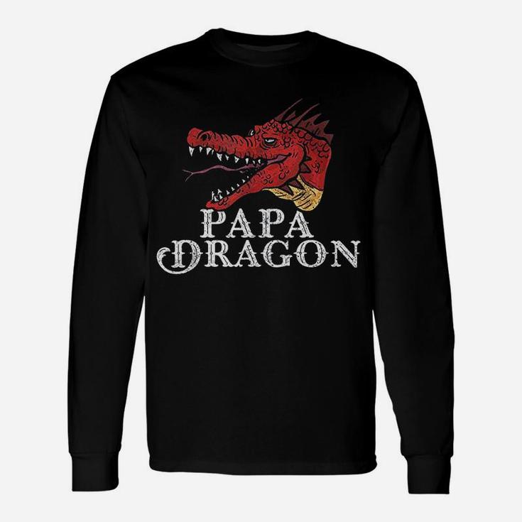 Awesome Papa Dragon Fearsome Dragon Fantasy Loving Dad Long Sleeve T ...