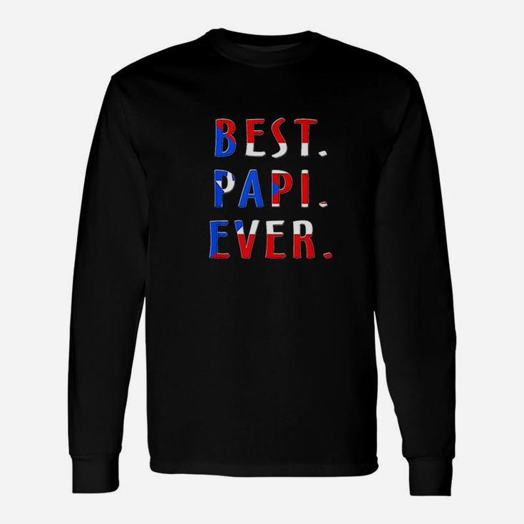 Best Papi Ever Puerto Rican Flag Padre Papa Taino Boricua Long Sleeve T ...