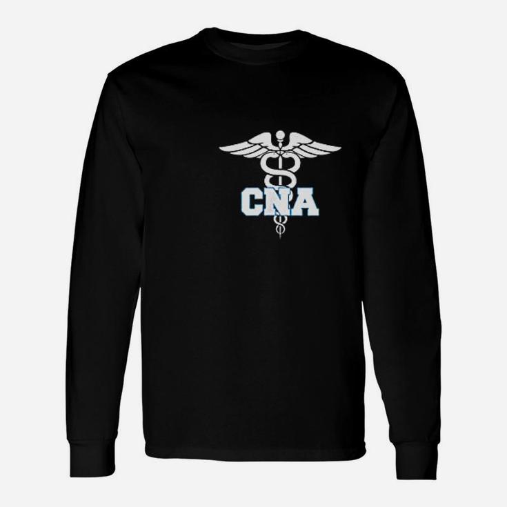 Cna Caduceus Medical Symbol Nurse Long Sleeve T-Shirt - Seseable
