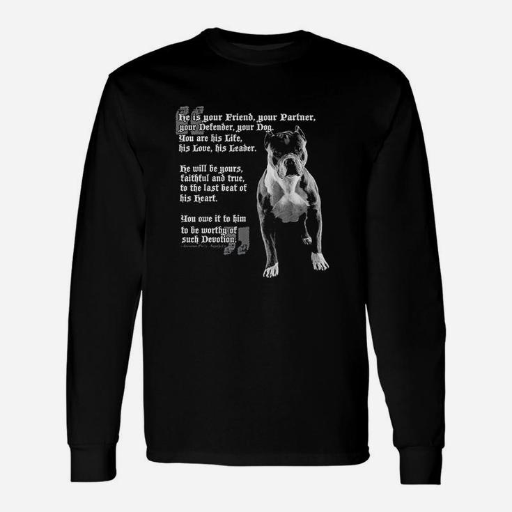 Friendly Pitbull Poem For Pit Bull Lovers Long Sleeve T-Shirt | Seseable