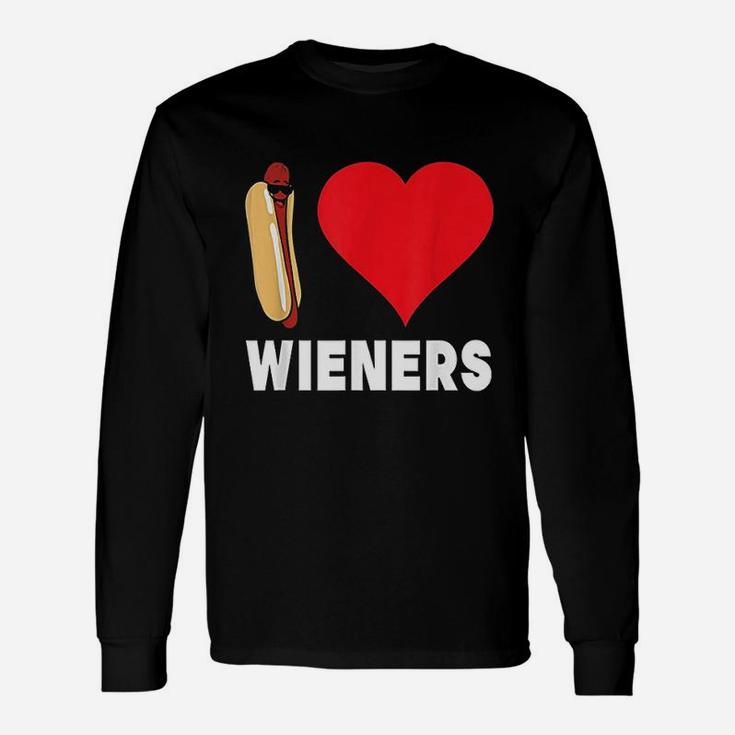 Hot Dog I Love Wieners Heart Bbq Lgbt Gay Long Sleeve T-Shirt - Seseable