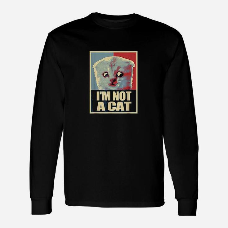 Im Here Live Im Not A Cat Meme Zoom Humor Long Sleeve T-Shirt | Seseable