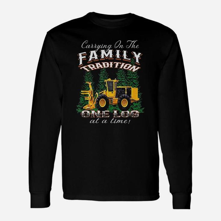 Logging Matching Father And Son Tradition Long Sleeve T-Shirt - Seseable