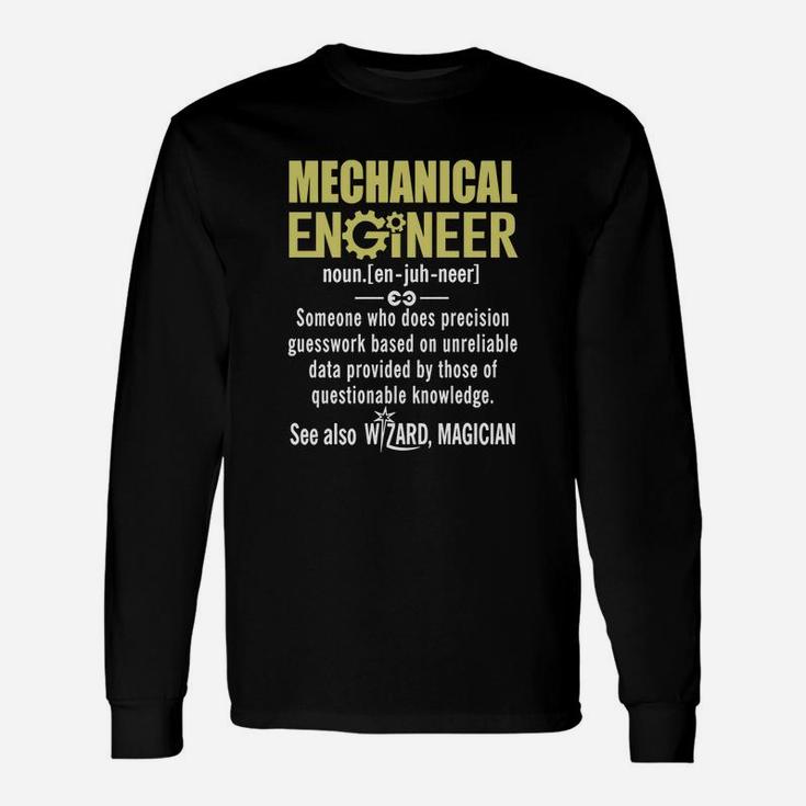 Mechanical Engineer Definition Long Sleeve T-Shirt - Seseable