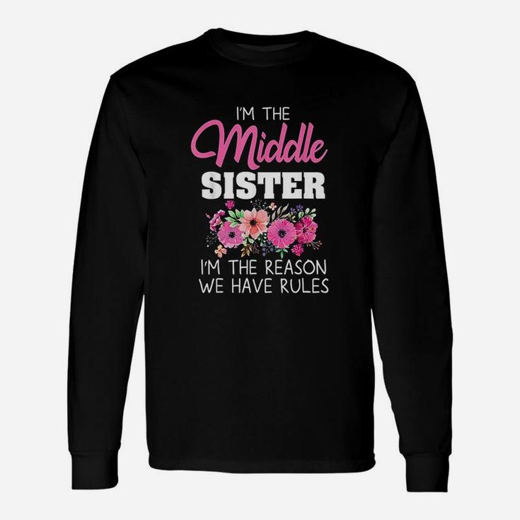 Middle Sister Rule Sisters Matching Middle Child Long Sleeve T-Shirt ...