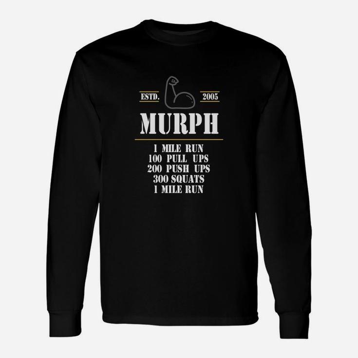 Murph Workout Exercise Challenge Patriotic Wod Long Sleeve T-Shirt ...