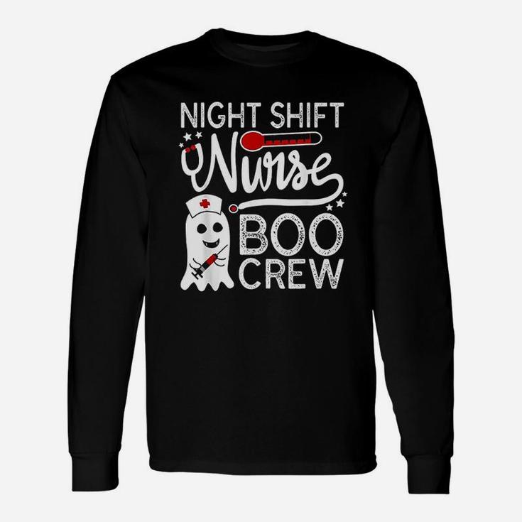 Night Shift Nurse Boo Crew Halloween Costume Ghost Rn Nurse Long Sleeve ...