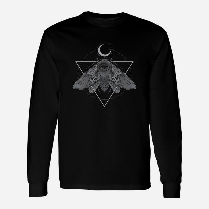 Occult Moth Moth Occult Occultism Dark Art Moon Symbolism Long Sleeve T ...