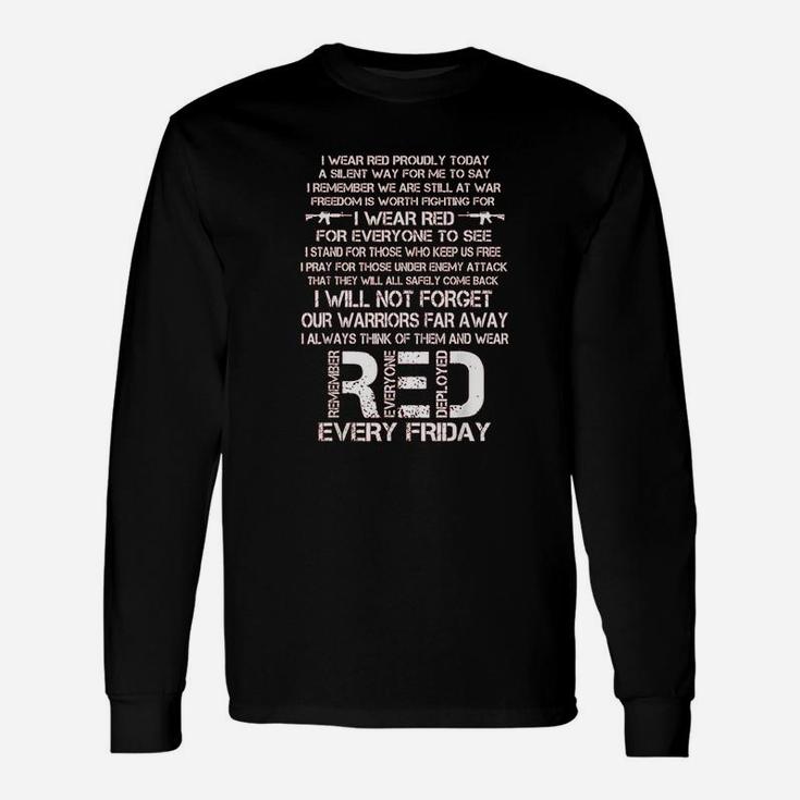 Red Friday Remember The Deployed Military Troops Poem Long Sleeve T ...
