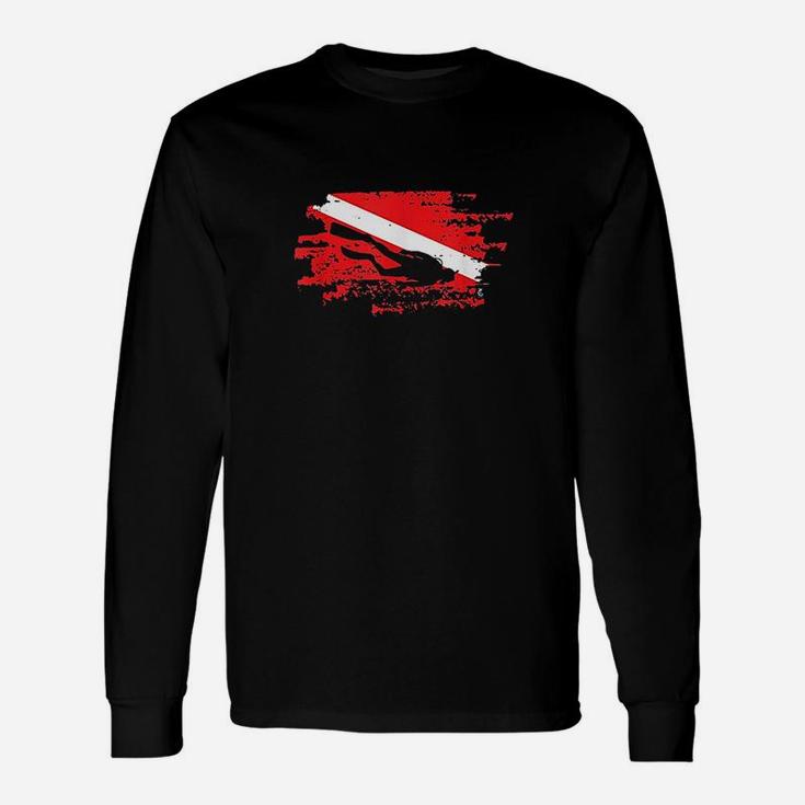 Scuba Diving Diver Down Flag Awesome Marine Diver Dive Long Sleeve T ...