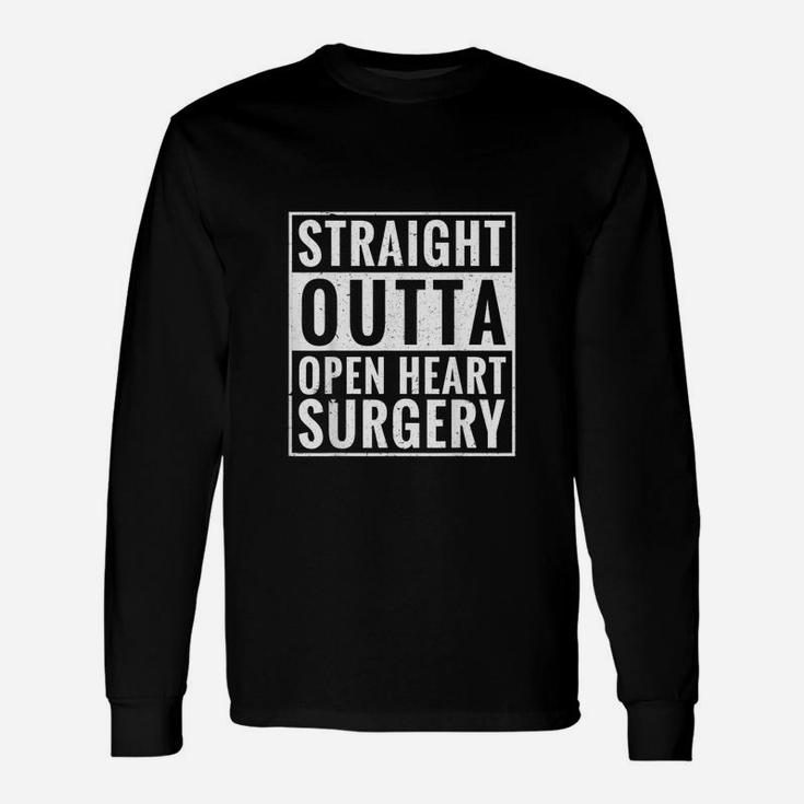 Straight Outta Open Heart Surgery Recovery Long Sleeve T-Shirt - Seseable