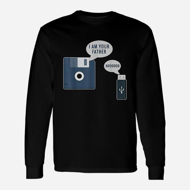 Usb I Am Your Father Floppy Disk Long Sleeve T-Shirt - Seseable