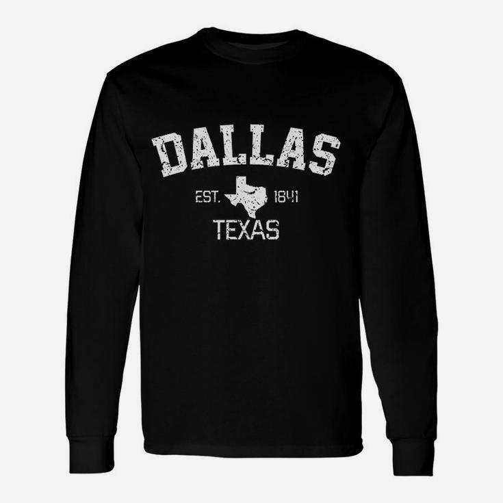 Vintage Dallas Texas Est 1841 Long Sleeve T-Shirt - Seseable