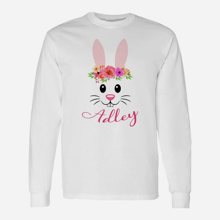 Adley Easter Bunny Girl Name Rabbit 2020 Long Sleeve T-Shirt | Seseable