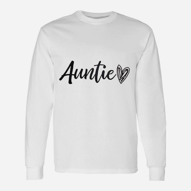 Aunt Women Cute Love Heart Print Auntie Casual Long Sleeve T-Shirt - Seseable