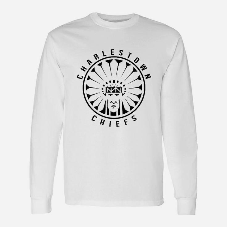 Charlestown Chiefs Warrior Slap Shot Hockey Long Sleeve T-Shirt - Seseable