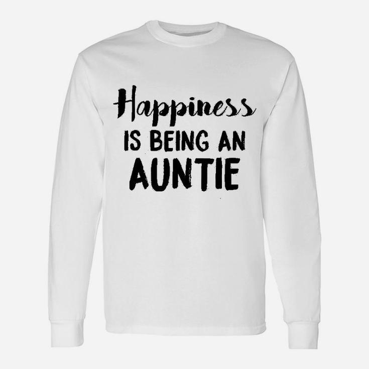 Happiness Is Being An Auntie For Best Aunt Cool Long Sleeve T-Shirt - Seseable