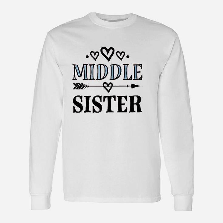 Middle Sister Announcement, sister presents Long Sleeve T-Shirt - Seseable
