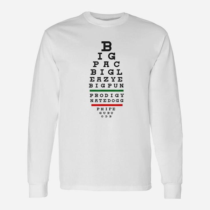 Old School Hip Hop Music Rap Legends Eye Chart 90s Long Sleeve T-Shirt ...