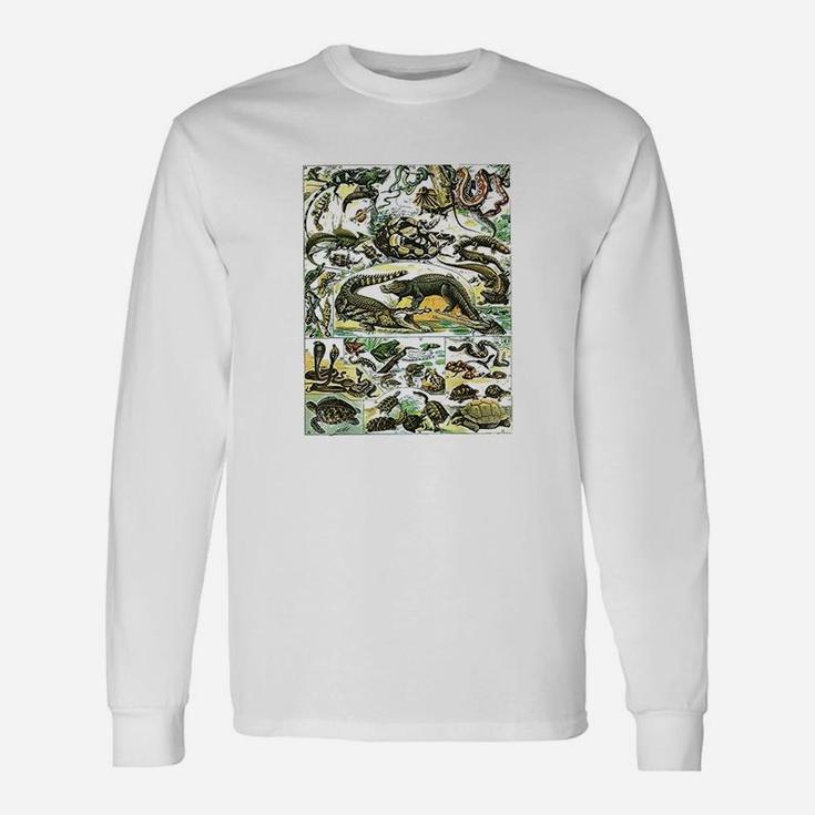 Reptiles Collection Chart Turtle Snake Species Vintage Long Sleeve T ...