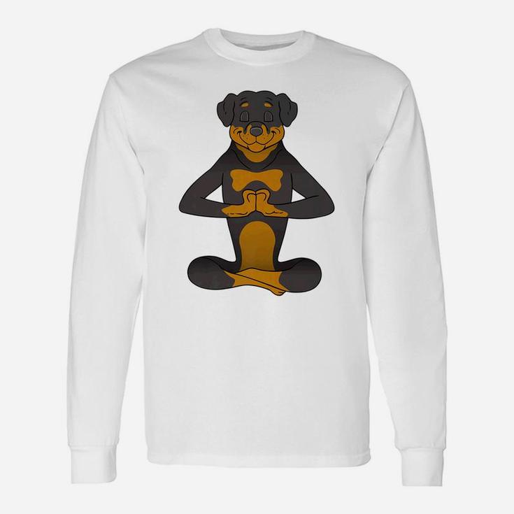 Rottweiler Yoga Namaste Dog Long Sleeve T-Shirt - Seseable