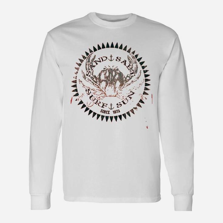 Sand Salt Surf Sun Vintage Crab Long Sleeve T-Shirt - Seseable