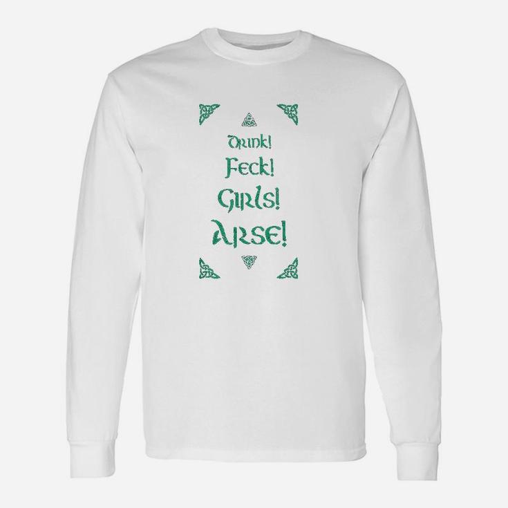 Swear Word Celtic Distressed Father Ted Long Sleeve T-Shirt | Seseable