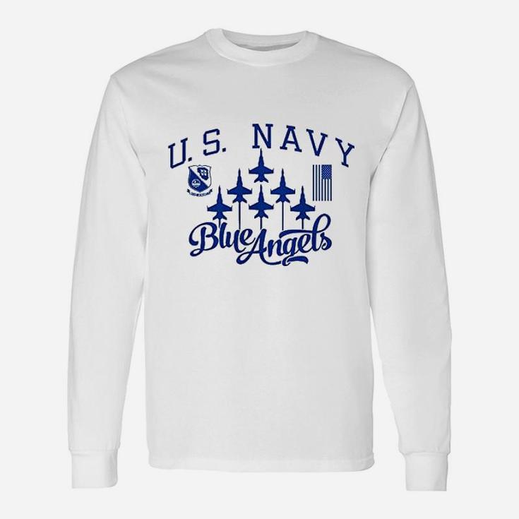 Us Navy Blue Squad Long Sleeve T-Shirt - Seseable