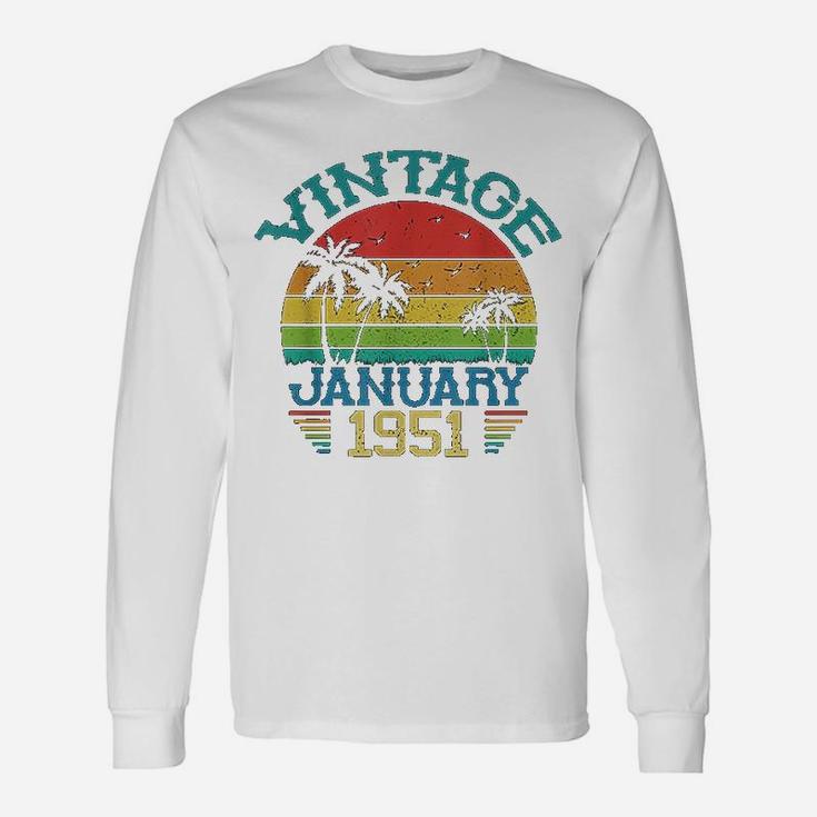 Vintage January 1951 71 Years Old 71st Birthday Decoration Long Sleeve ...