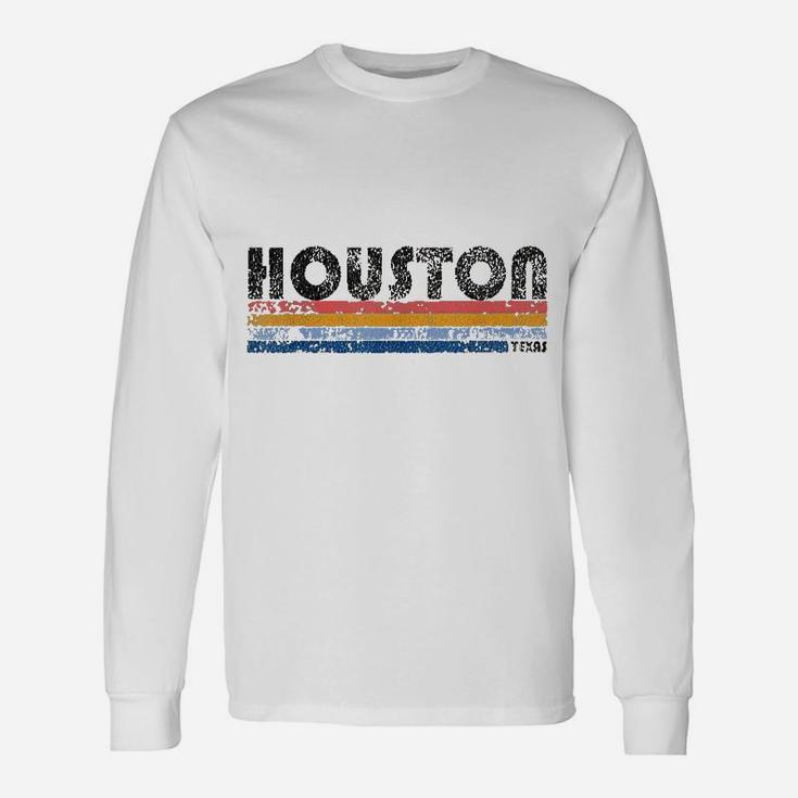 Vintage Style Houston Texas Long Sleeve T-Shirt - Seseable