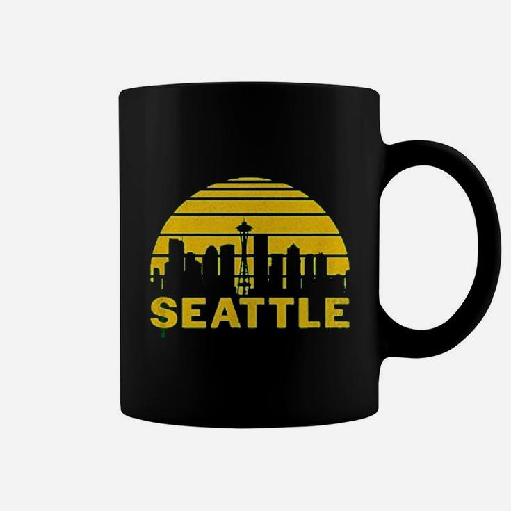 Vintage Seattle Washington Cityscape Retro Coffee Mug | Seseable