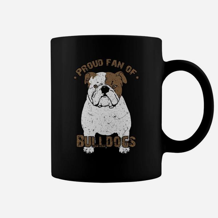 Vintage Graphic Proud Fan Of Bulldogs Coffee Mug | Seseable