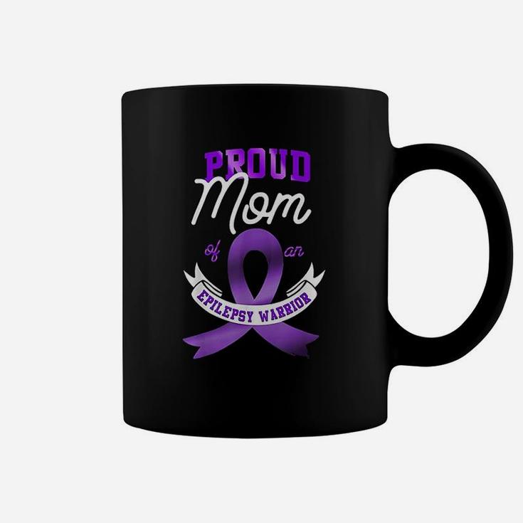 Epilepsy Awareness Proud Mom Of An Epilepsy Warrior Ribbon Coffee Mug ...