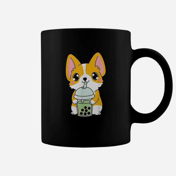 Kawaii Cute Boba Corgi Dog Matcha Green Bubble Milk Tea Coffee Mug ...