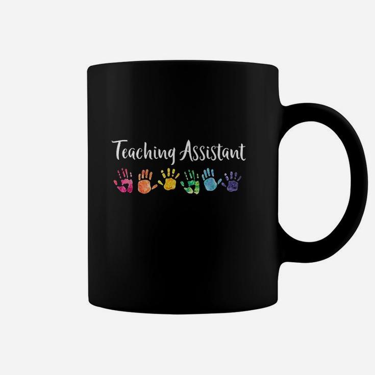 Rainbow Handprint For Teacher Assistants Coffee Mug | Seseable
