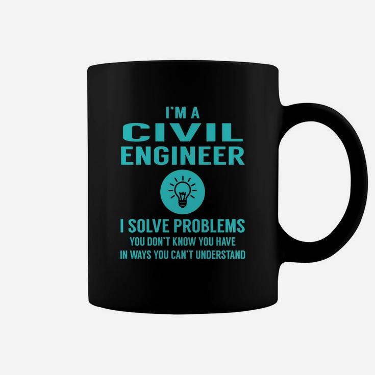 Civil Engineer I Solve Problem Job Title Shirts Coffee Mug | Seseable