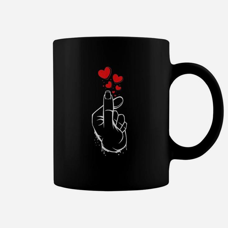 Korean Finger Heart Kpop Seoul Hallyu Funny Korean Coffee Mug | Seseable