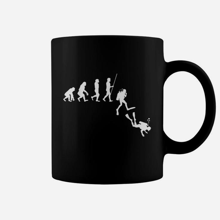 Diving Evolution Evolution Of Man Funny Scuba Dive Ocean Coffee Mug ...