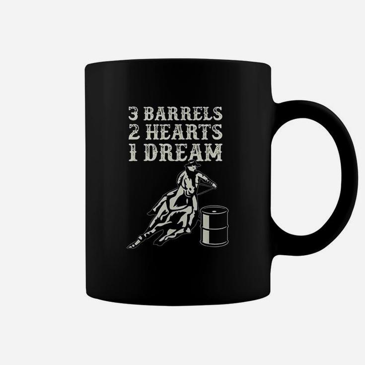 3 Barrels 2 Hearts 1 Dream Horse Barrel Racing Rodeo Coffee Mug | Seseable