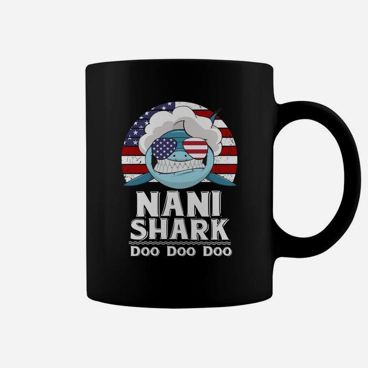 American Nani Shark Funny Grandmother Family Gift Coffee Mug | Seseable