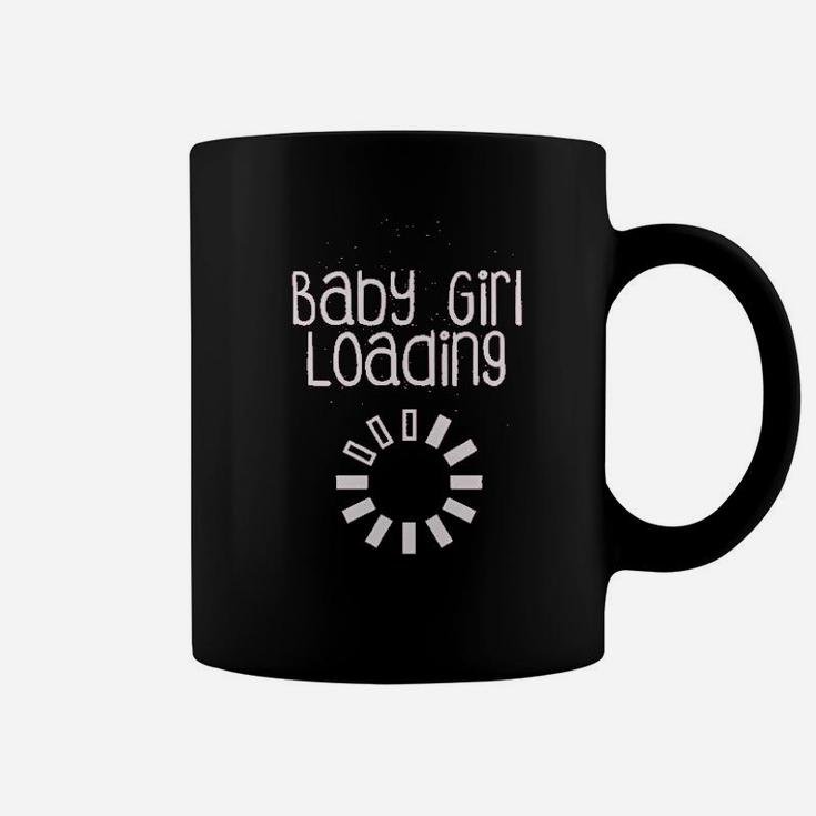 Baby Girl Loading Funny Announcement Reveal Coffee Mug - Seseable