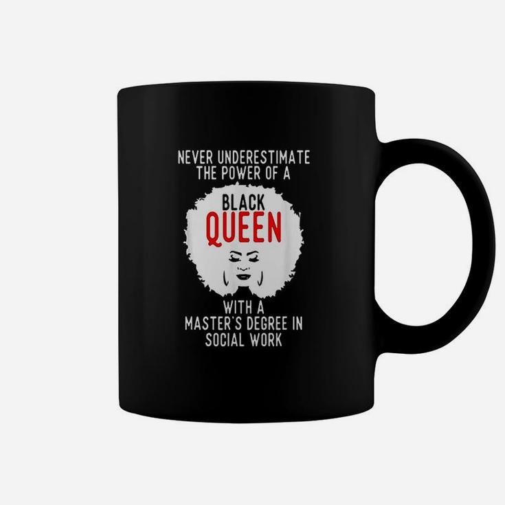 Black Queen Msw Social Work Power Masters Graduation Coffee Mug | Seseable