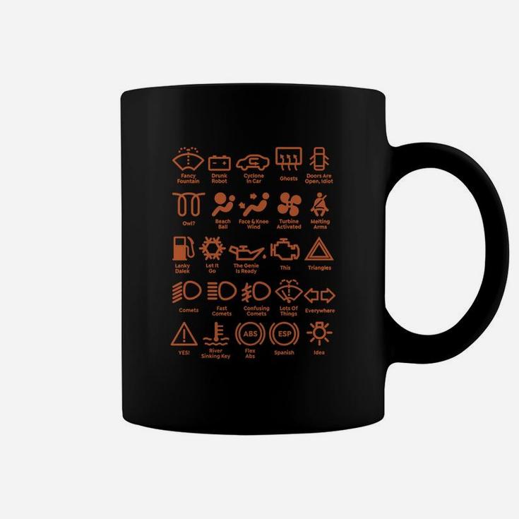Car Dashboard Lights Coffee Mug - Seseable