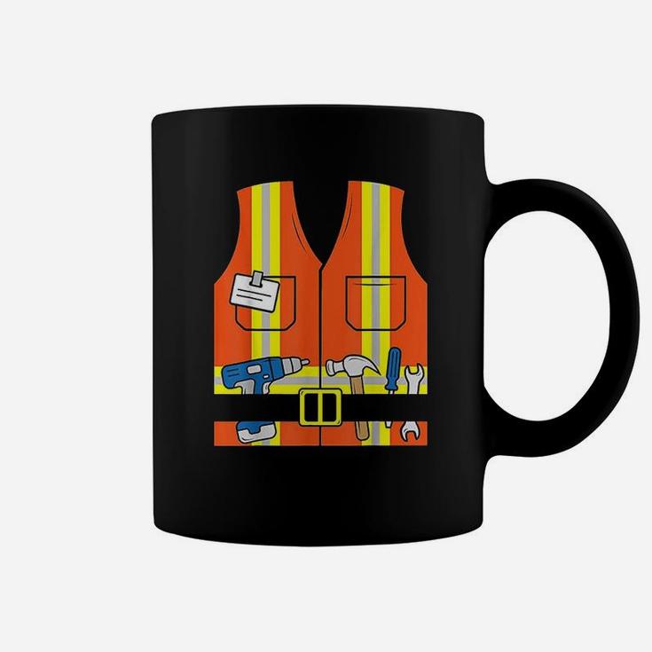 Construction Worker Orange Safety Vest Tools Coffee Mug - Seseable