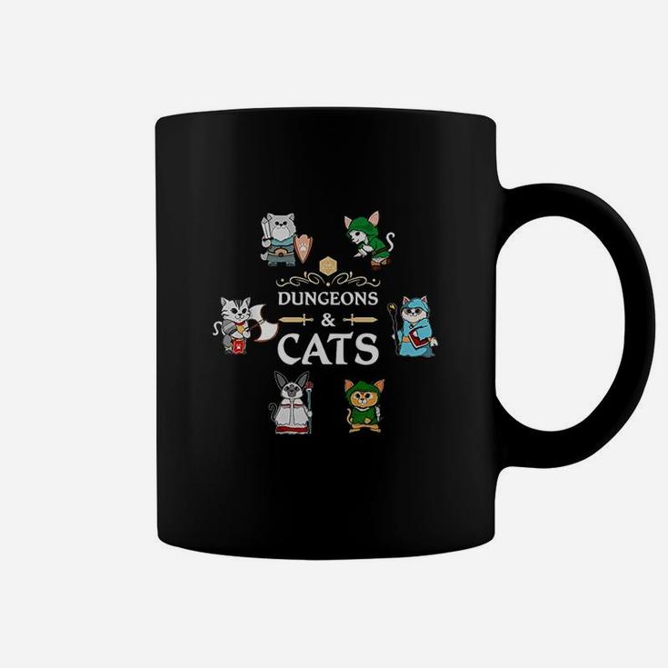 Dungeons And Cats Rpg D20 Fantasy Roleplaying Gamers Coffee Mug - Seseable