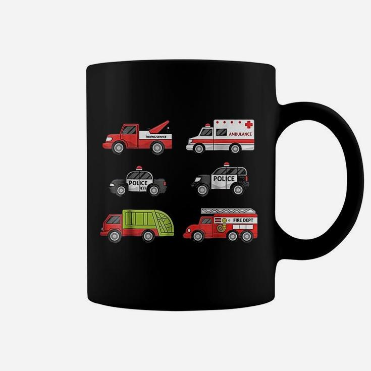 Emergency Vehicles Fire Truck Police Car Ambulance Coffee Mug - Seseable