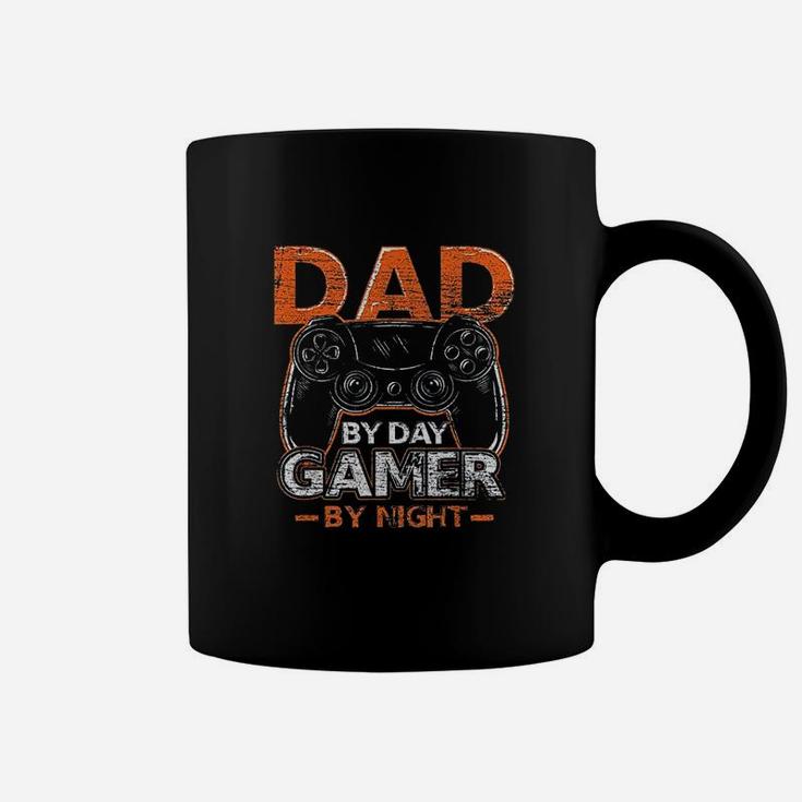 Gaming Gift Dad By Day Gamer By Night Dad Jokes Coffee Mug | Seseable